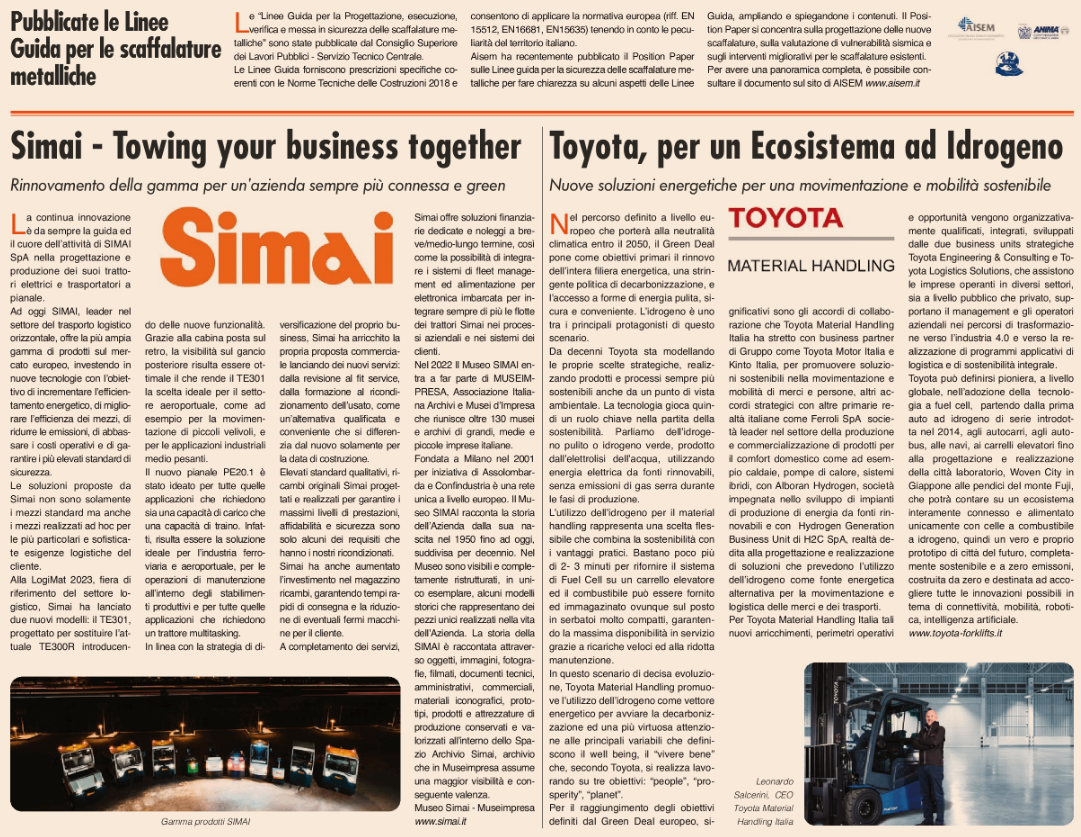 SIMAI e Toyota sul Sole24Ore – Simai